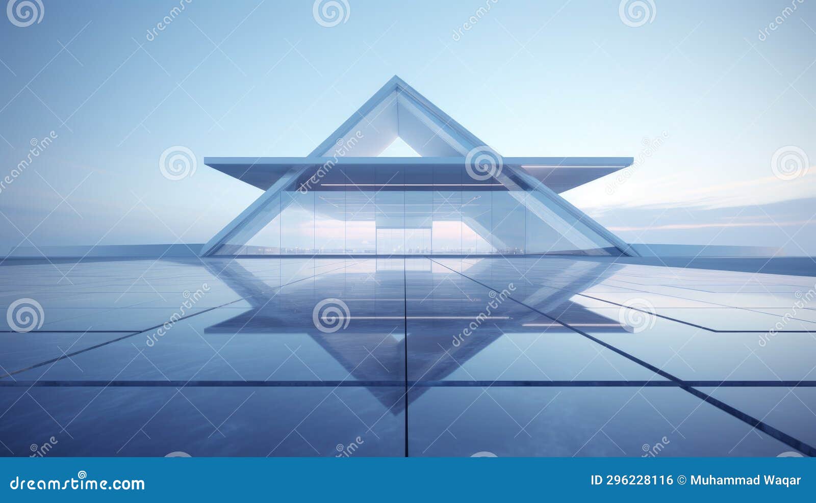 3D Render of Abstract Futuristic Glass Architect Stock Illustration ...