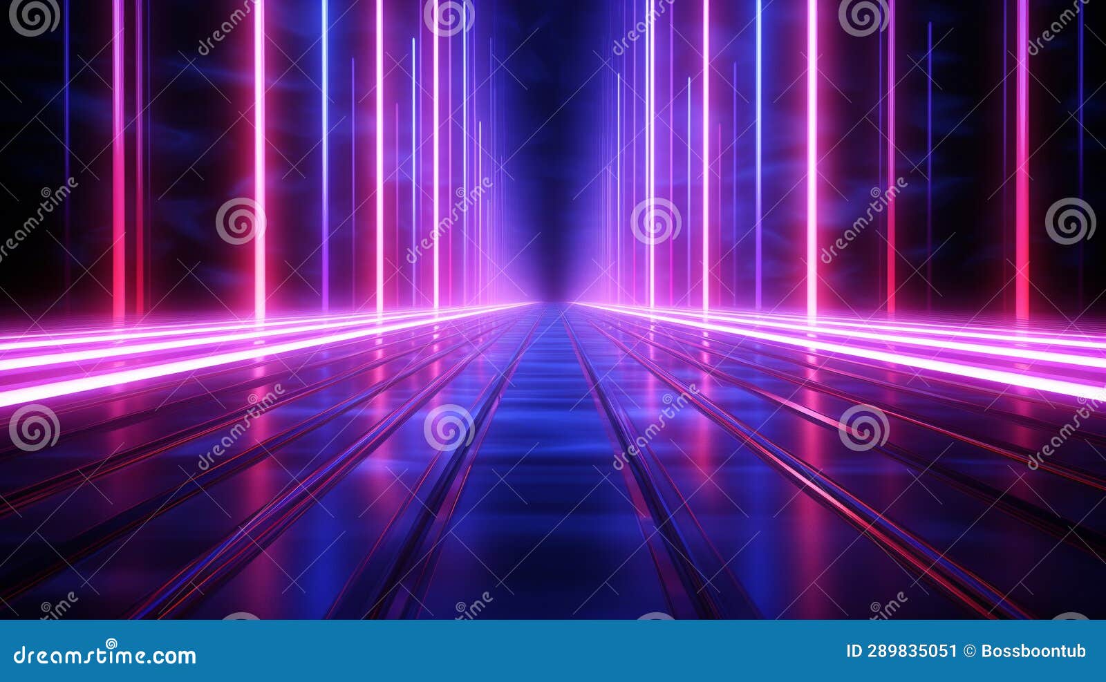 3d Render Abstract Futuristic Neon Background with Glowing Ascending ...