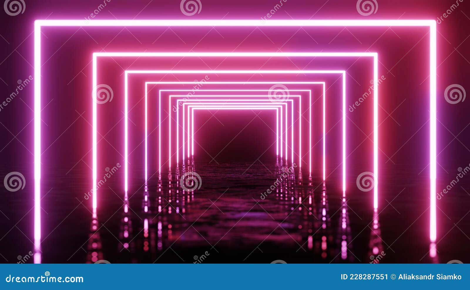 3d Render, Abstract Geometric Background, Fluorescent Ultraviolet Light ...