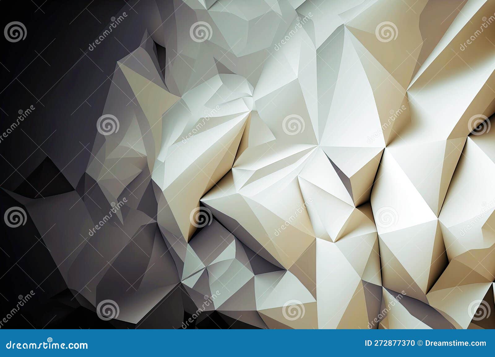 3D Render Abstract Geometric Background in Form of White Faceted ...