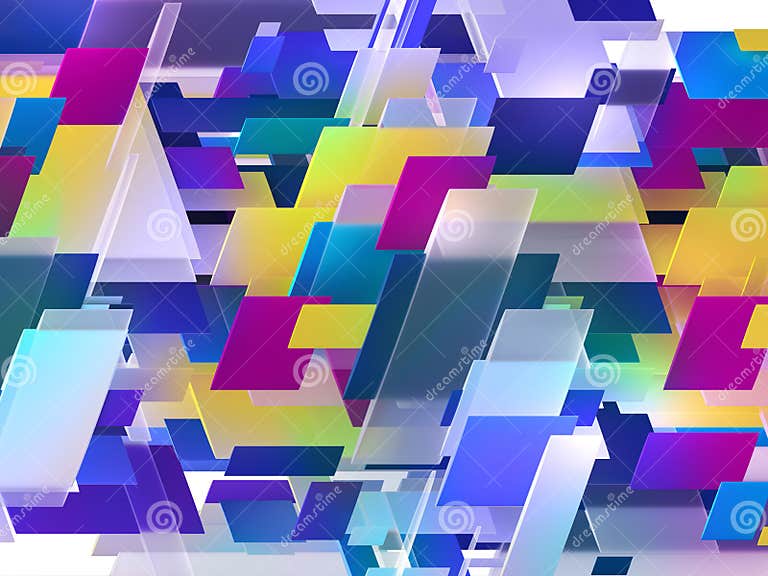 3d Render, Abstract Geometric Background, Split Blocks, Diagonal ...