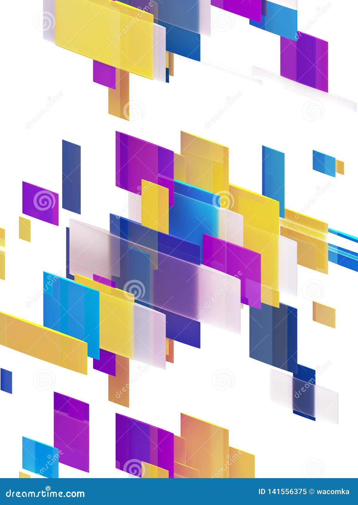 3d Render, Abstract Geometric Background, Split Blocks, Diagonal ...