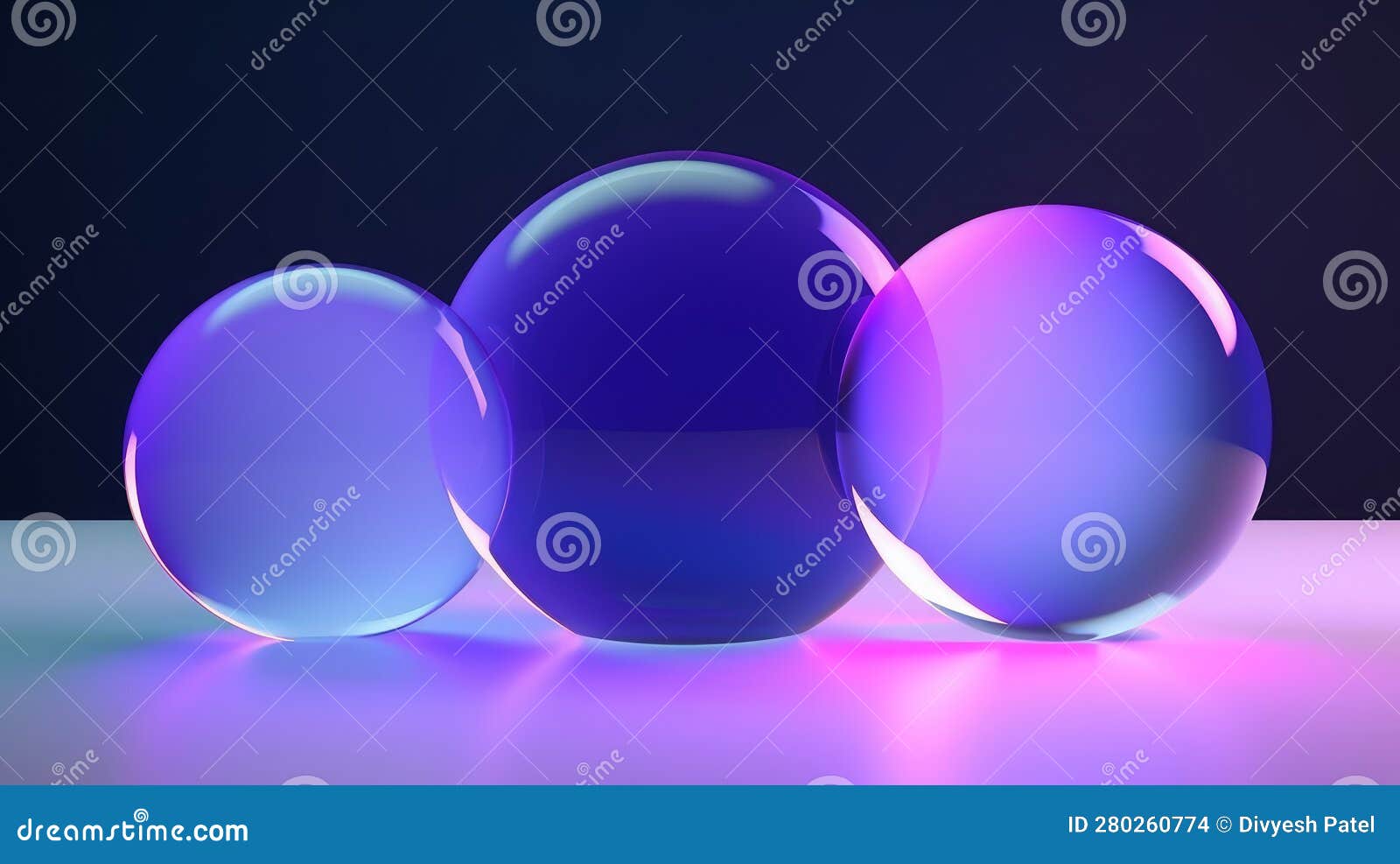 3d Render, Abstract Geometric Background, Translucent Glass with Violet ...