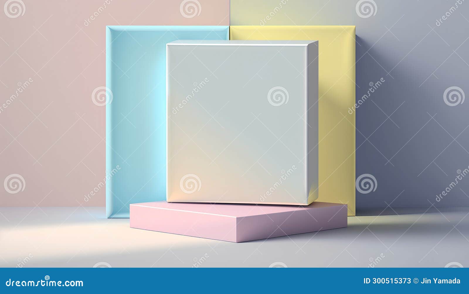 3d Render, Abstract Geometric Forms, Pastel Colors, Podium for Your ...