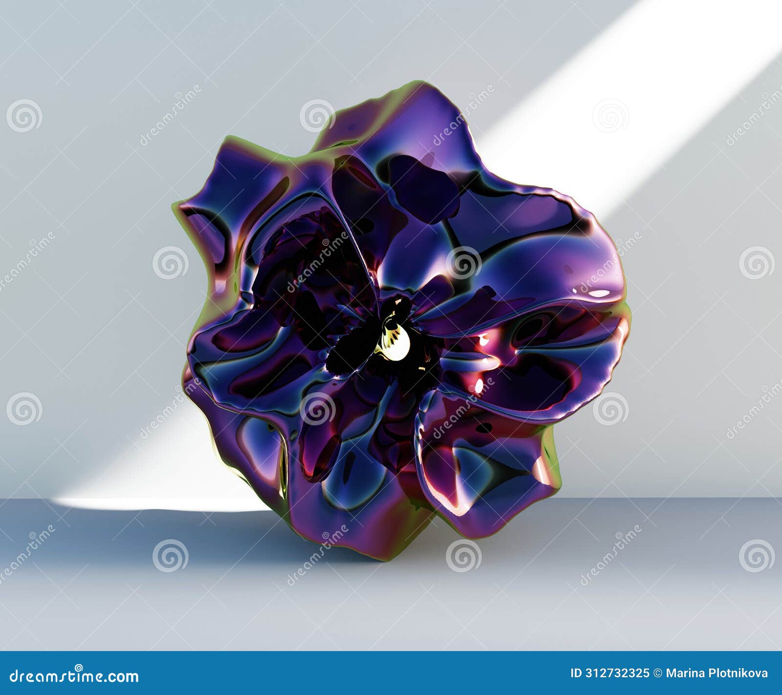 3d Render, Abstract Geometric Torus Shape, Cracked Surface with Hole ...