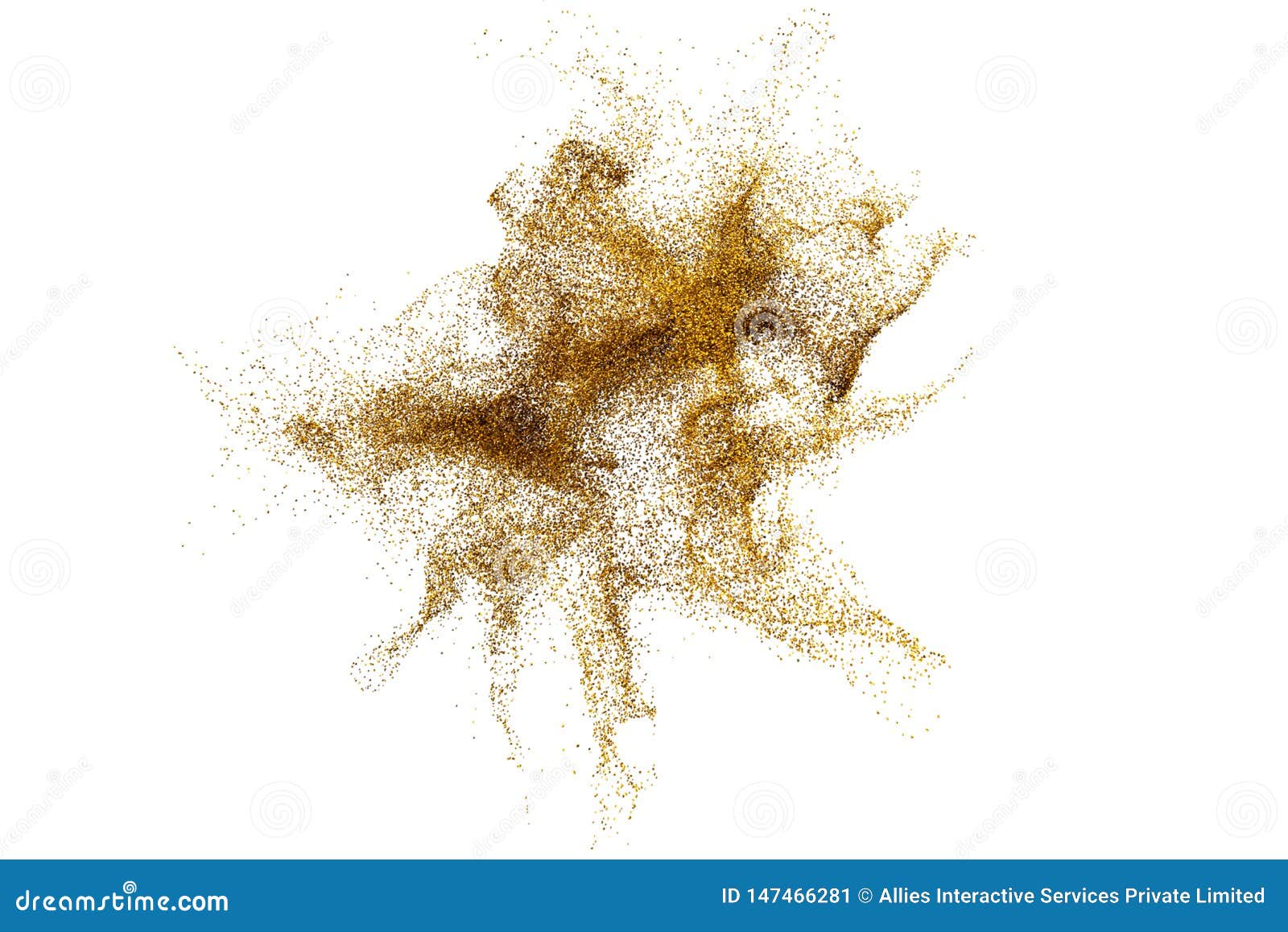 3D Render of Abstract Golden Dust Particle Splash. Stock Illustration ...