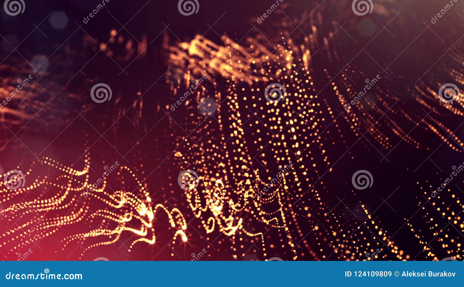 3d Render of Abstract Golden Red Composition with Depth of Field and ...
