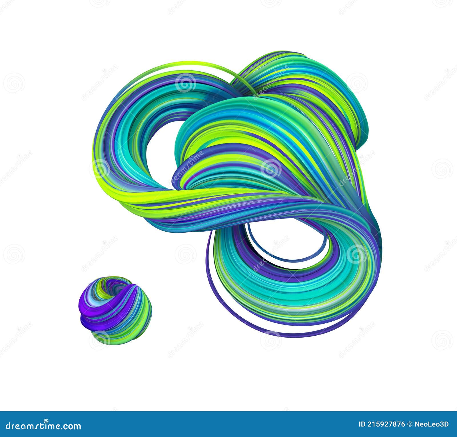 Blue Mobius Loop Made Of Three Lines Inner One Undulating The Sign Of