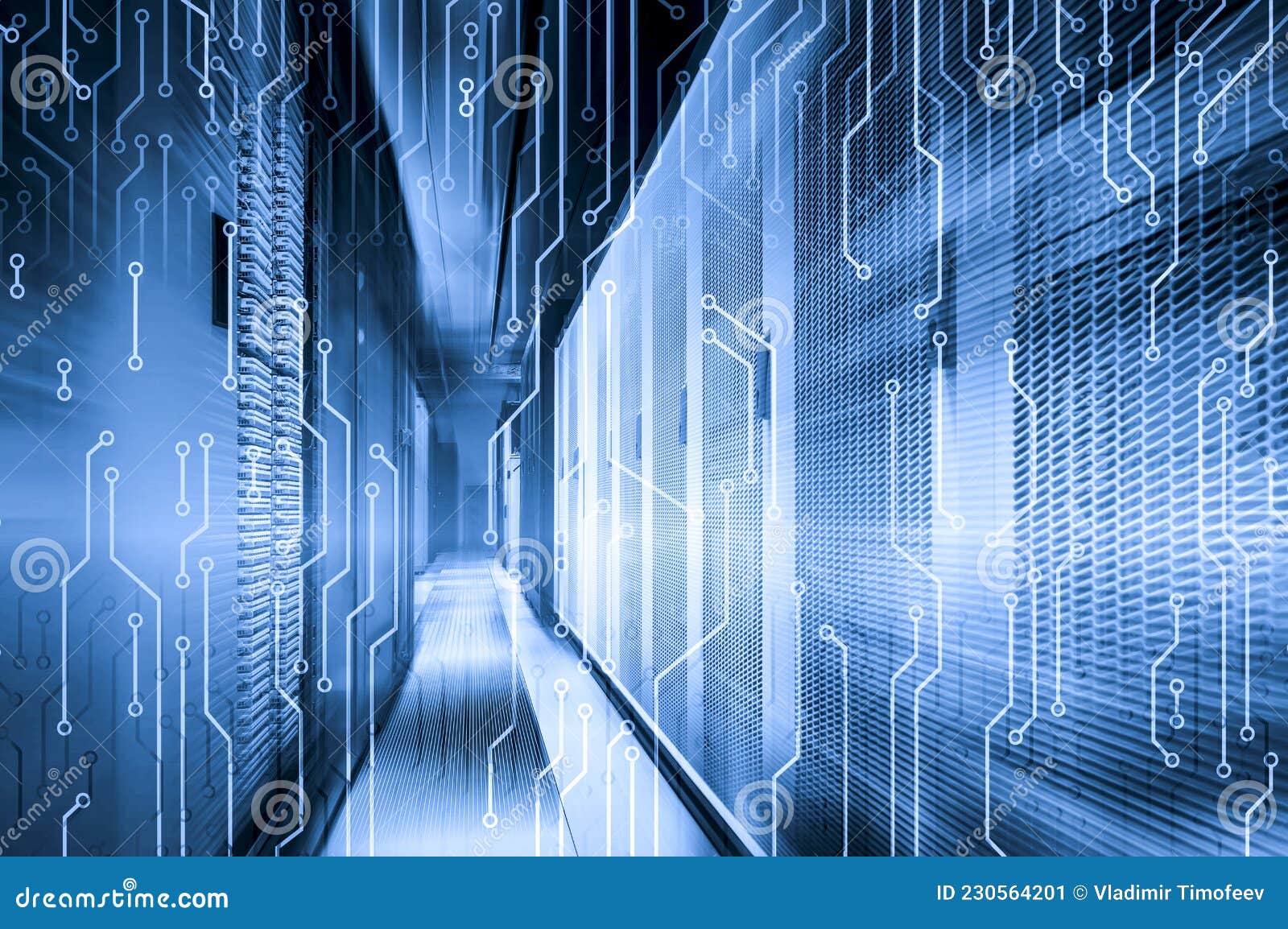 3D Render Abstract Half-circle Technology Circuit Board. Communication ...