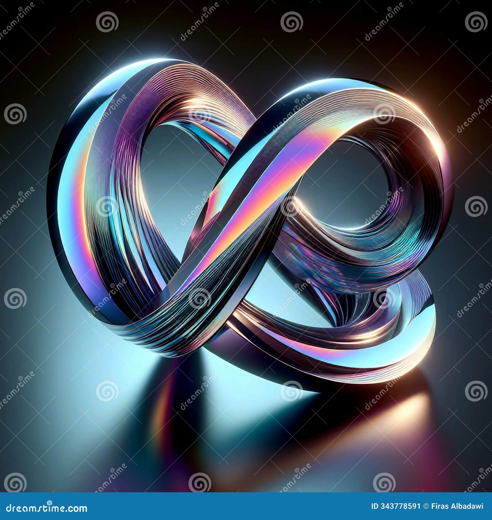 An Abstract, Iridescent Infinity Symbol with Multiple Intertwined Loops ...