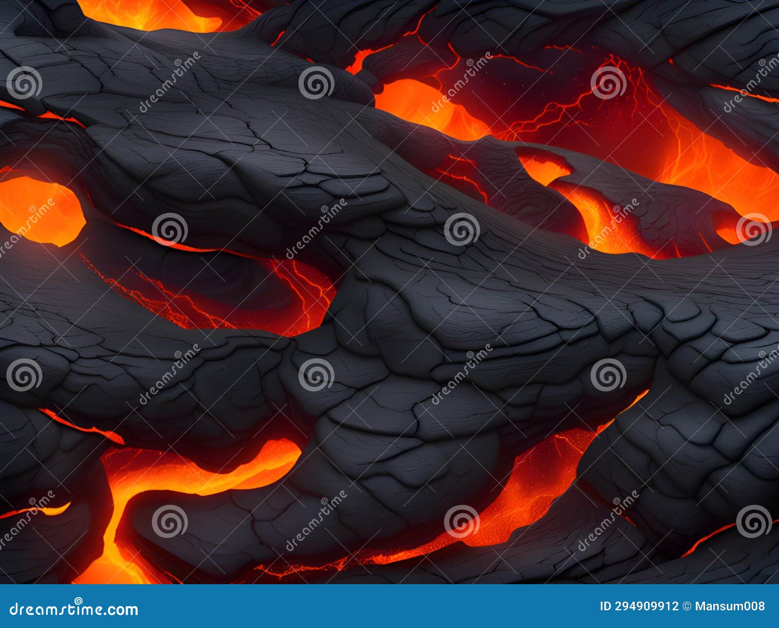 3d Render of Abstract Lava Flow Background Stock Illustration ...