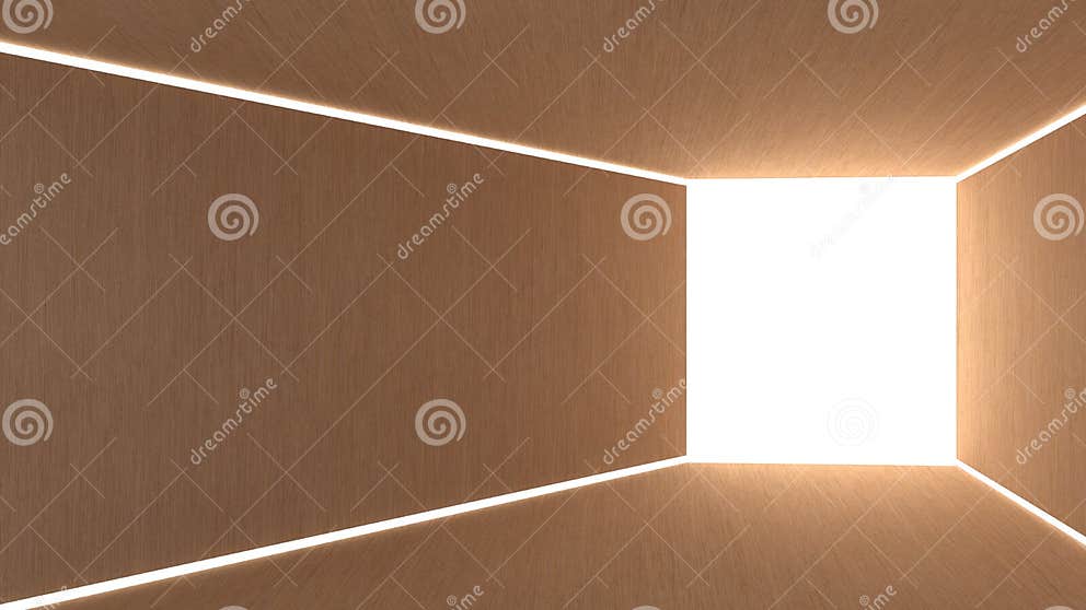 3d Render Abstract Lighting in Rectangle Shape Stock Illustration ...