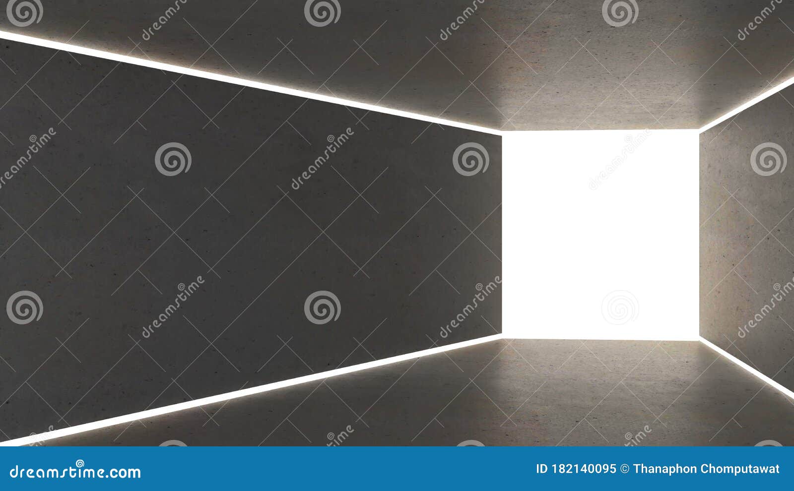 3d Render Abstract Lighting in Rectangle Shape Stock Illustration ...