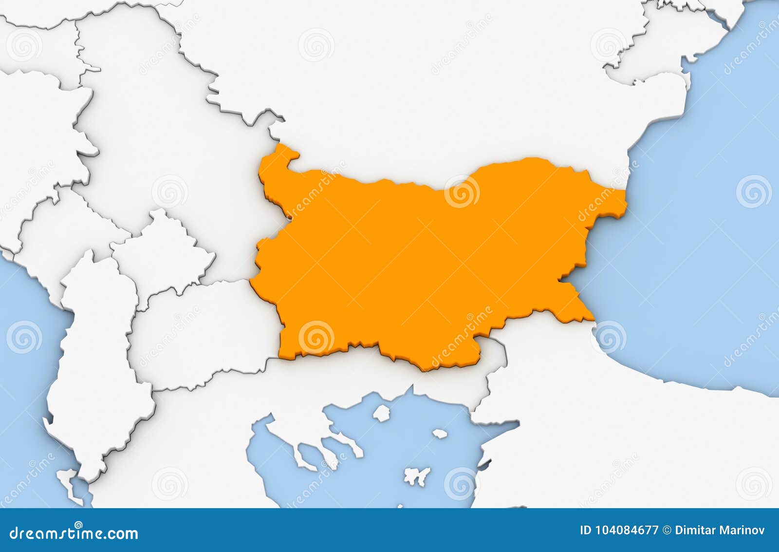 3d Render of Abstract Map of Bulgaria Stock Illustration - Illustration ...