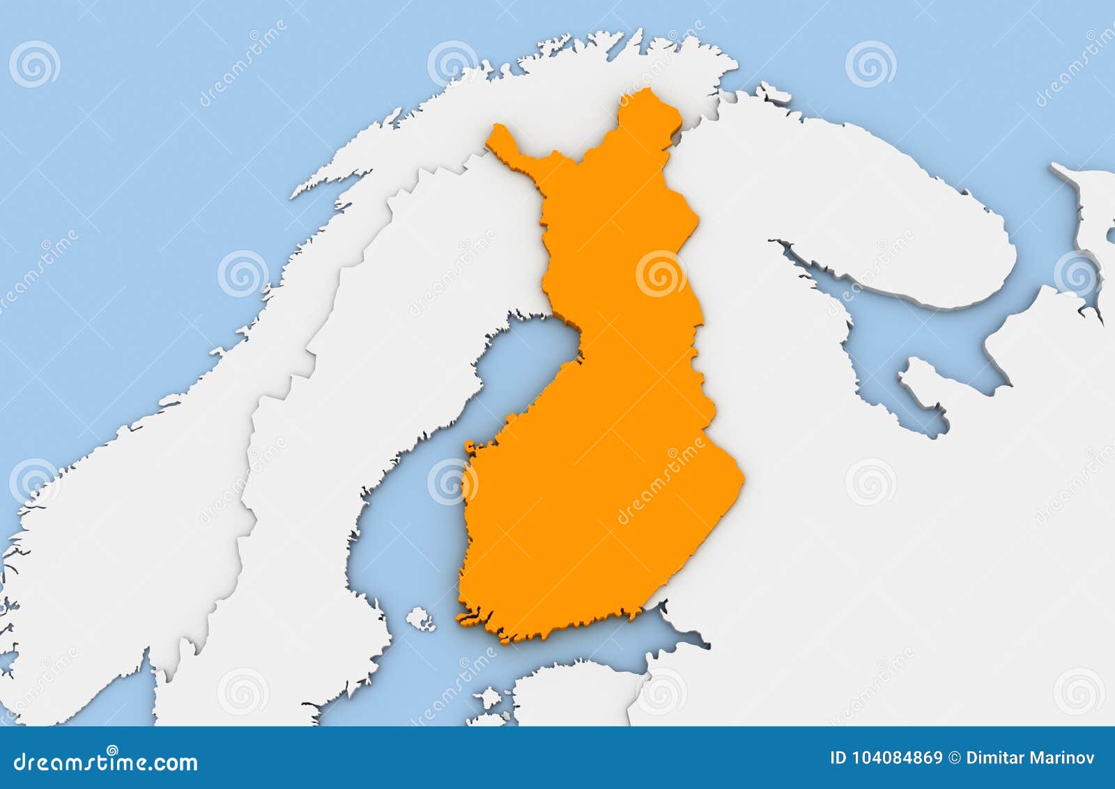 3d Render of Abstract Map of Finland Stock Illustration - Illustration ...