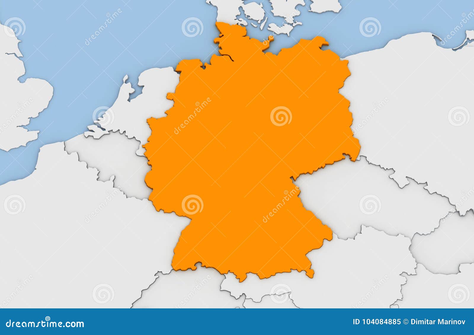 3d Render of Abstract Map of Germany Stock Illustration - Illustration ...