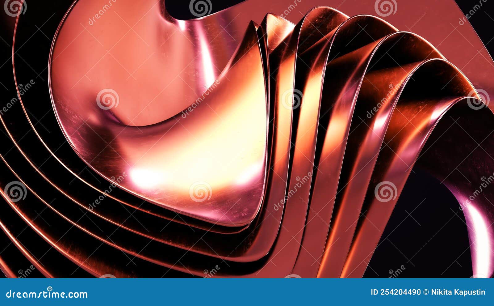 3d Render of Abstract Metallic Rough Matte Art Overlapping with Elegant ...
