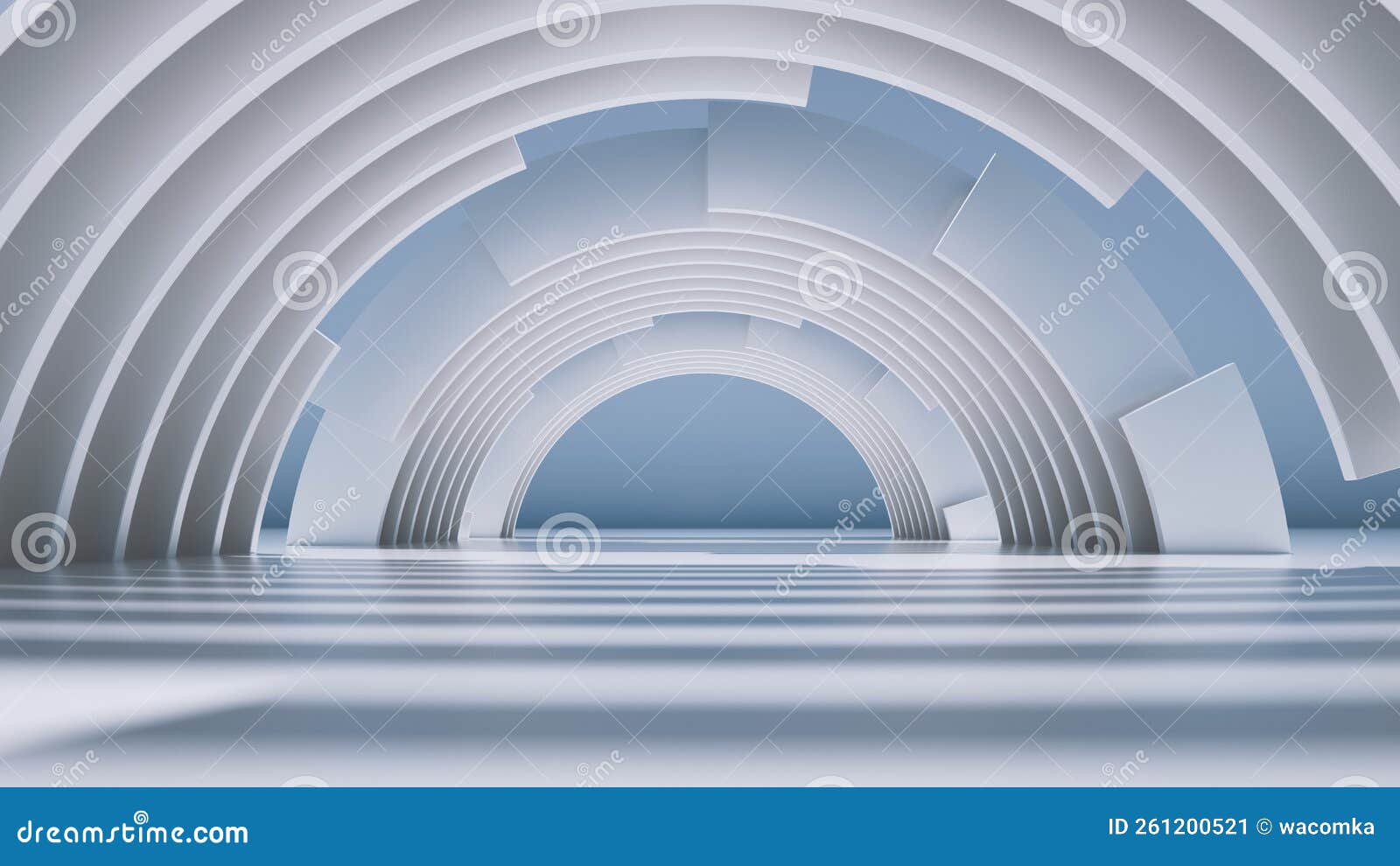 3d Render, Abstract Minimal Background with White Round Arches Stock ...