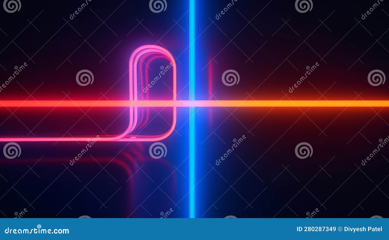 3d Render, Abstract Minimal Blue Red Neon Background, Generative AI ...