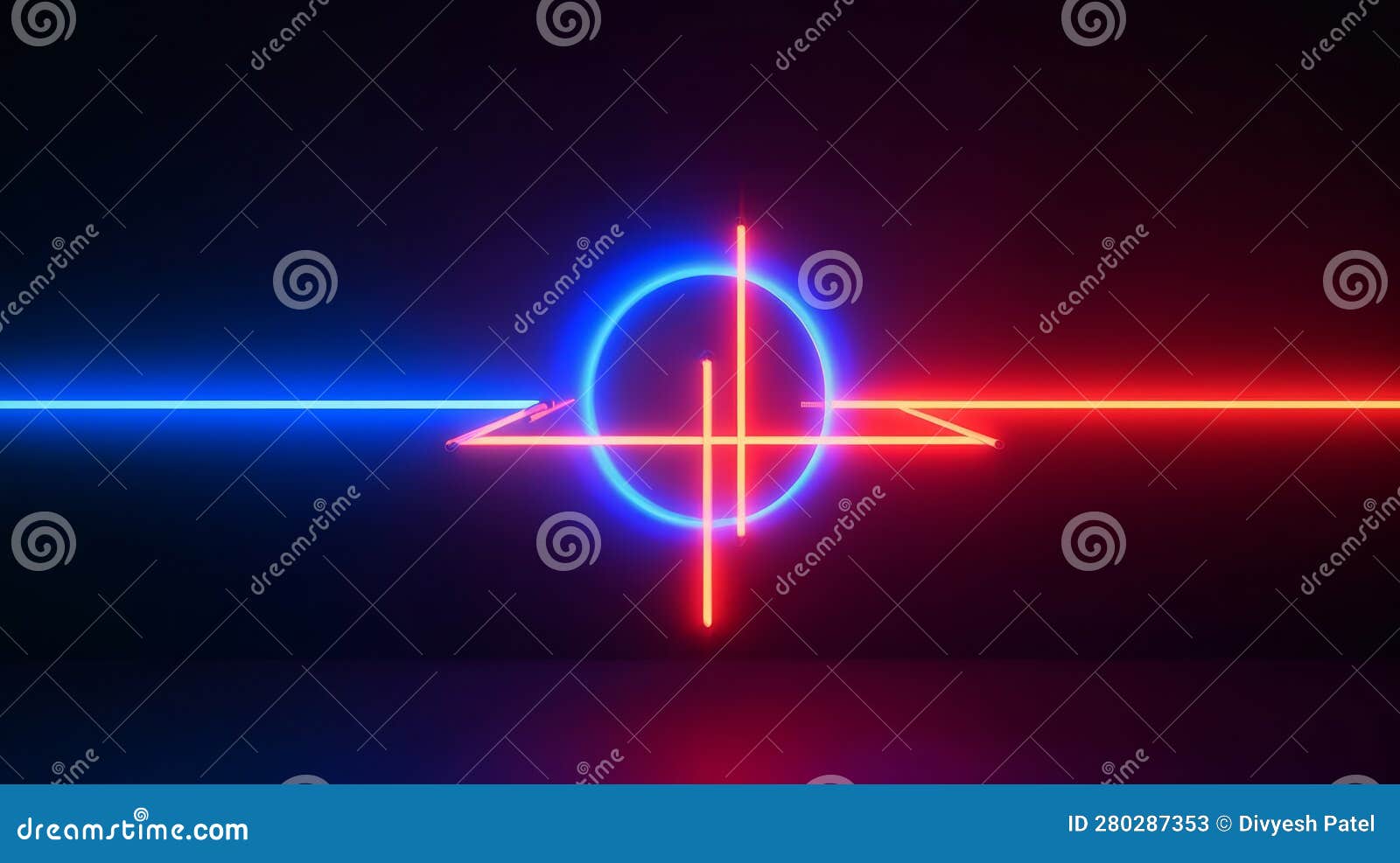 3d Render, Abstract Minimal Blue Red Neon Background, Generative AI ...