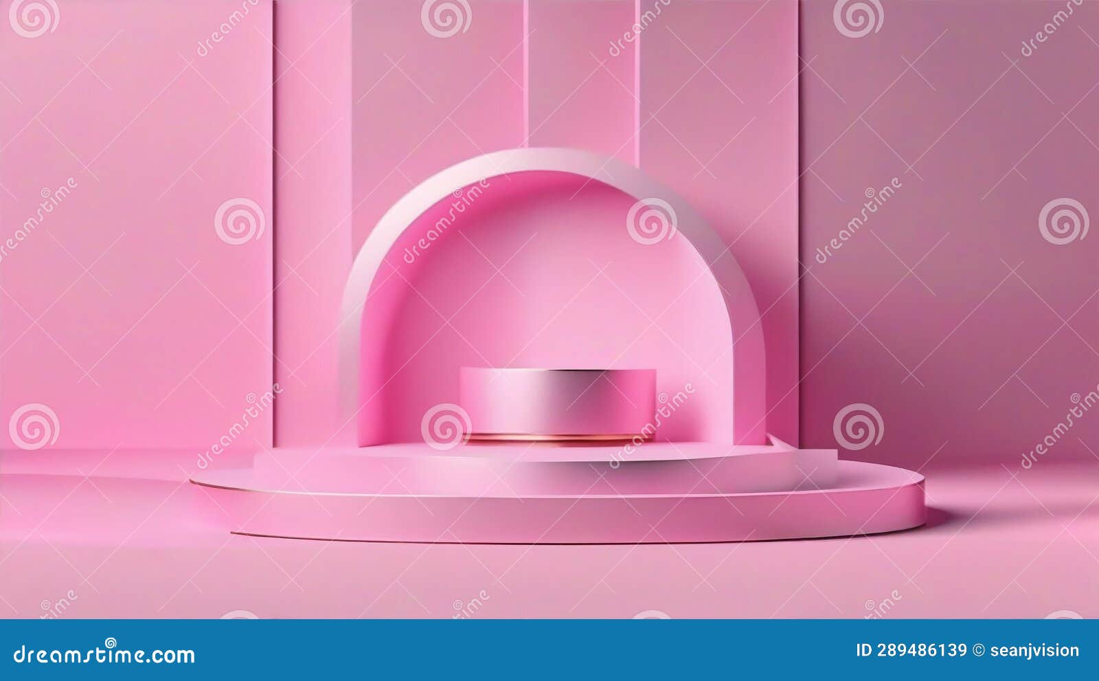 3d Render of Abstract Minimal Geometric Forms, Pink Podium for Product ...