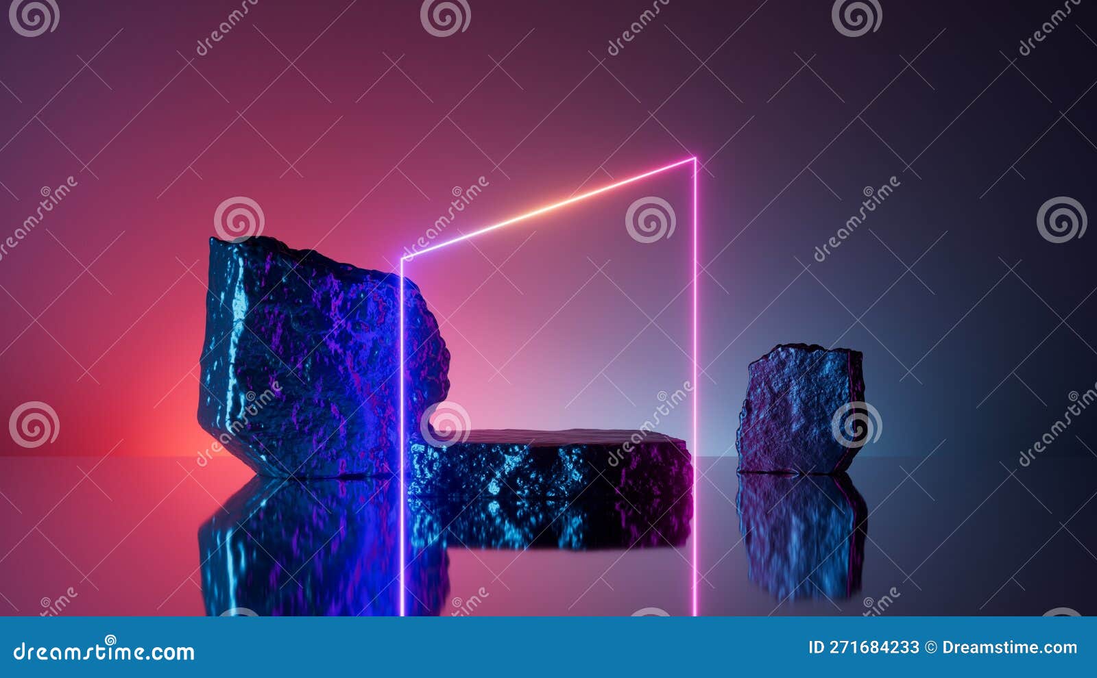 3d Render, Abstract Minimalist Geometric Background with Cobble Stone ...