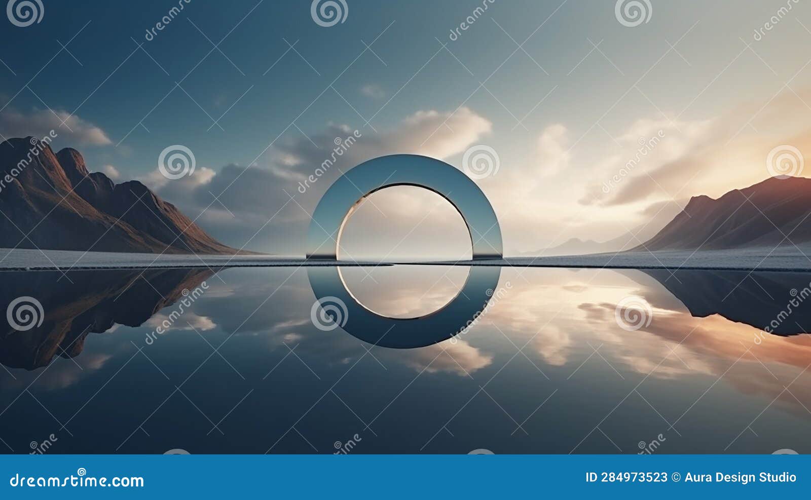 3d Render Abstract Minimalist Panoramic Background. Generative Ai Stock ...