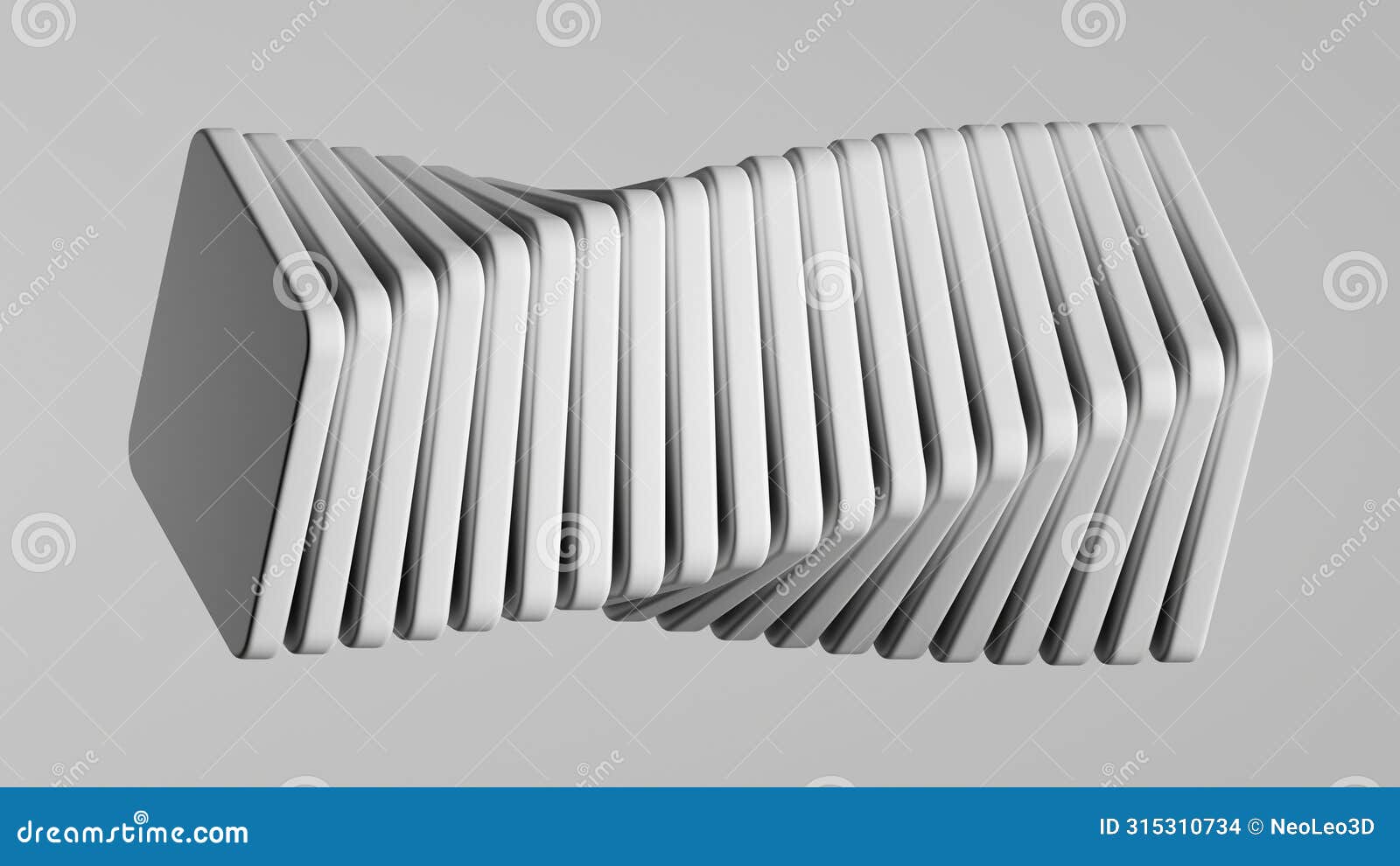 3d Render, Abstract Minimalist White Background. Group of Simple ...