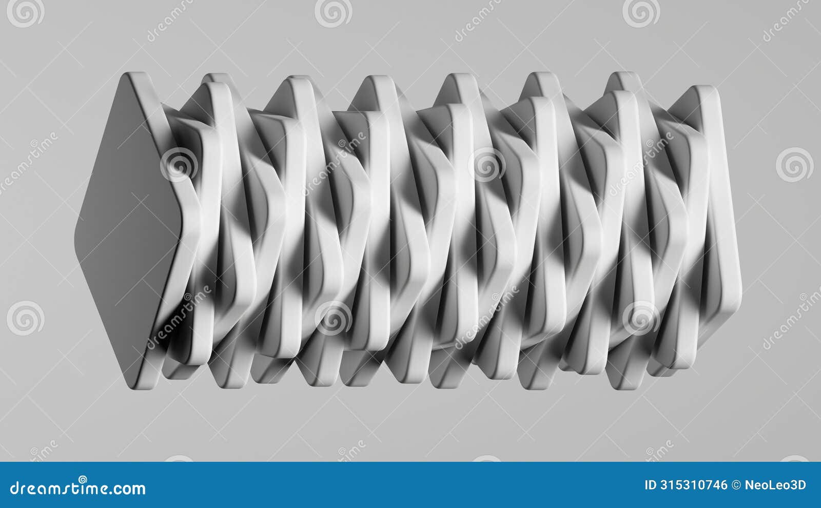 3d Render, Abstract Minimalist White Background. Group of Simple ...