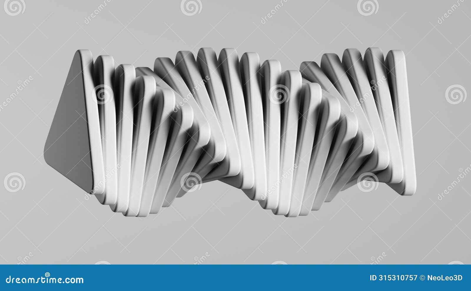 3d Render, Abstract Minimalist White Background. Group of Simple ...