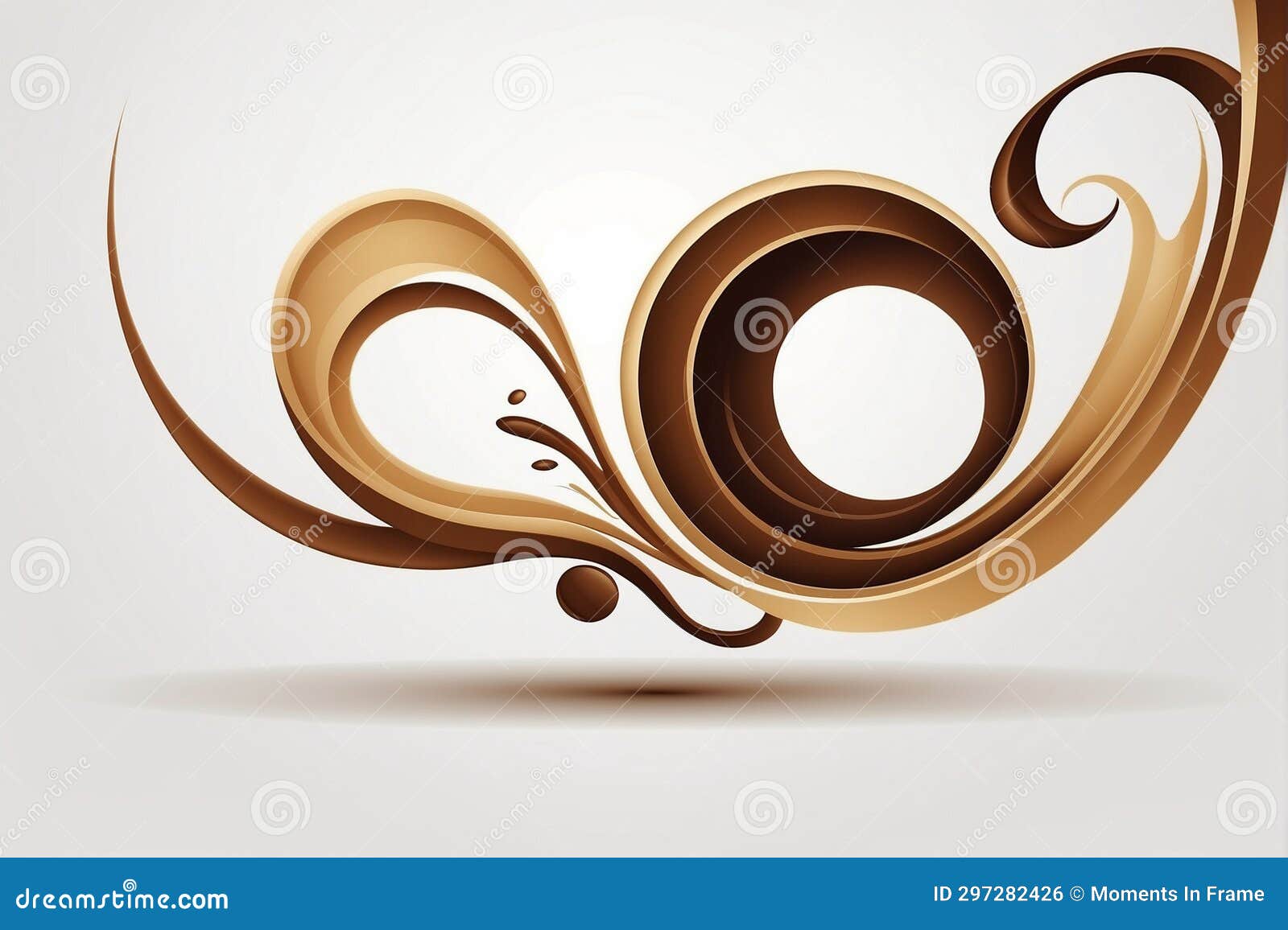 3d Render, Abstract Modern Background, Curvy, Circles and Waves Stock ...
