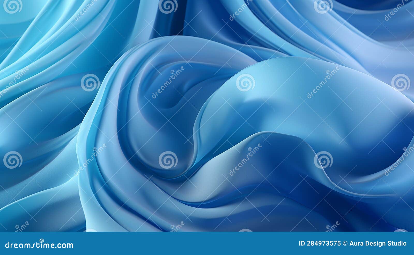 3d Render Abstract Modern Blue Background Folded Ribbons Macro ...