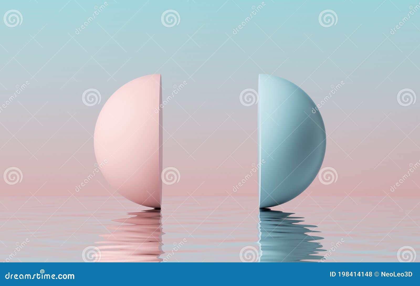 3d Render, Abstract Modern Minimal Background with Pink Blue ...