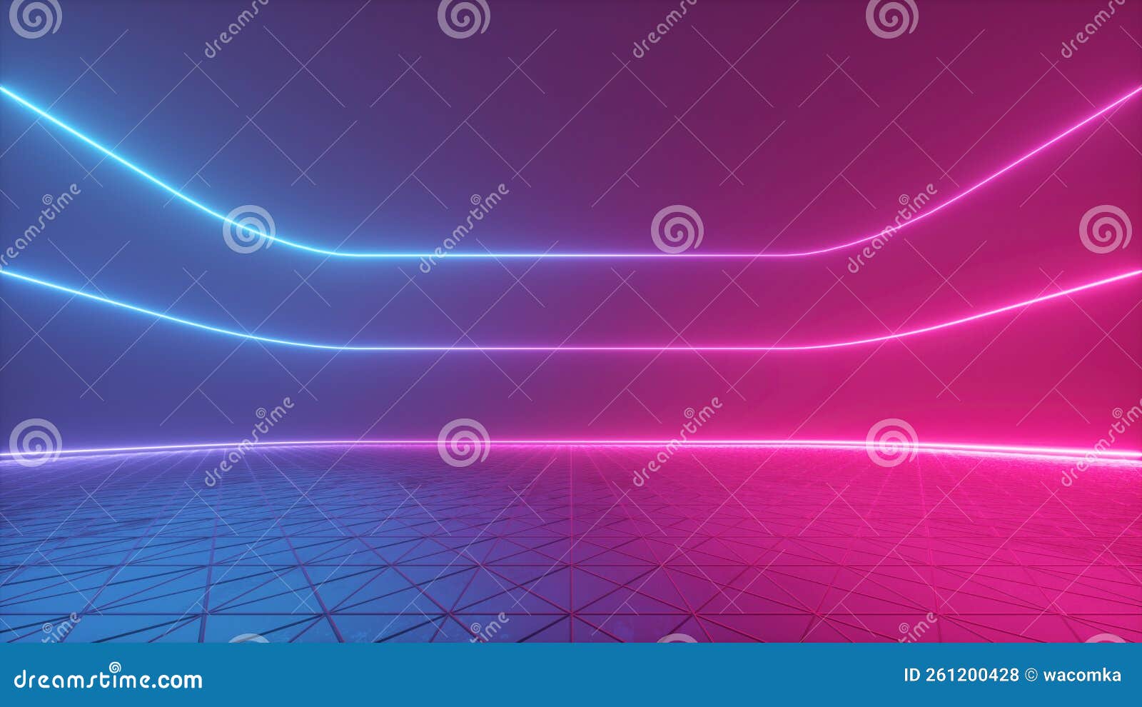 3d Render, Abstract Neon Background with Glowing Laser Lines, Synth ...