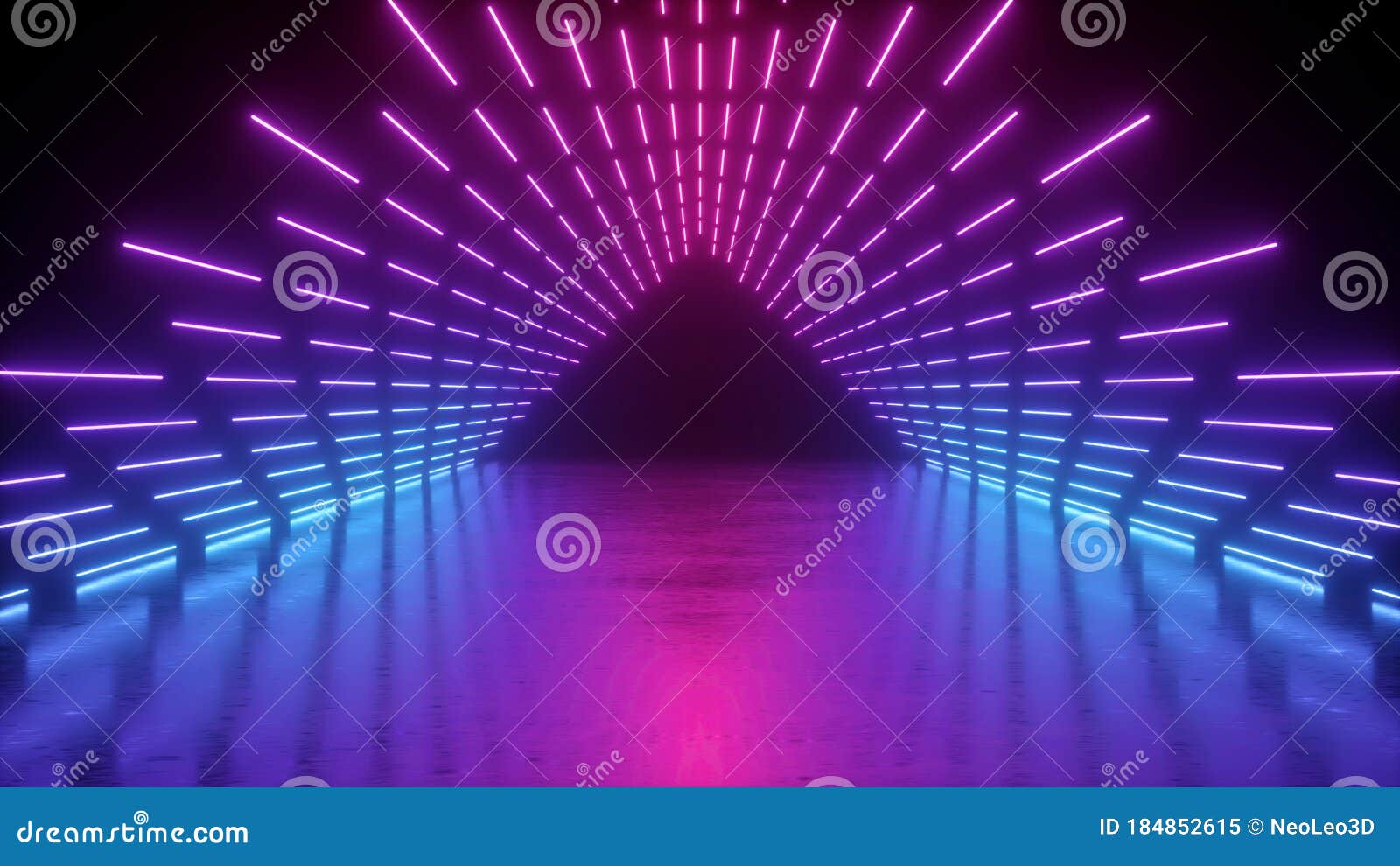 3d Render, Abstract Neon Background, Performance Stage, Pink Blue ...