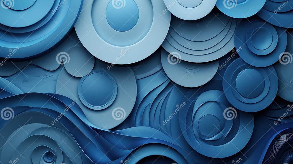 A 3D Render of Abstract Overlapping Geometric Shapes in Various Shades ...