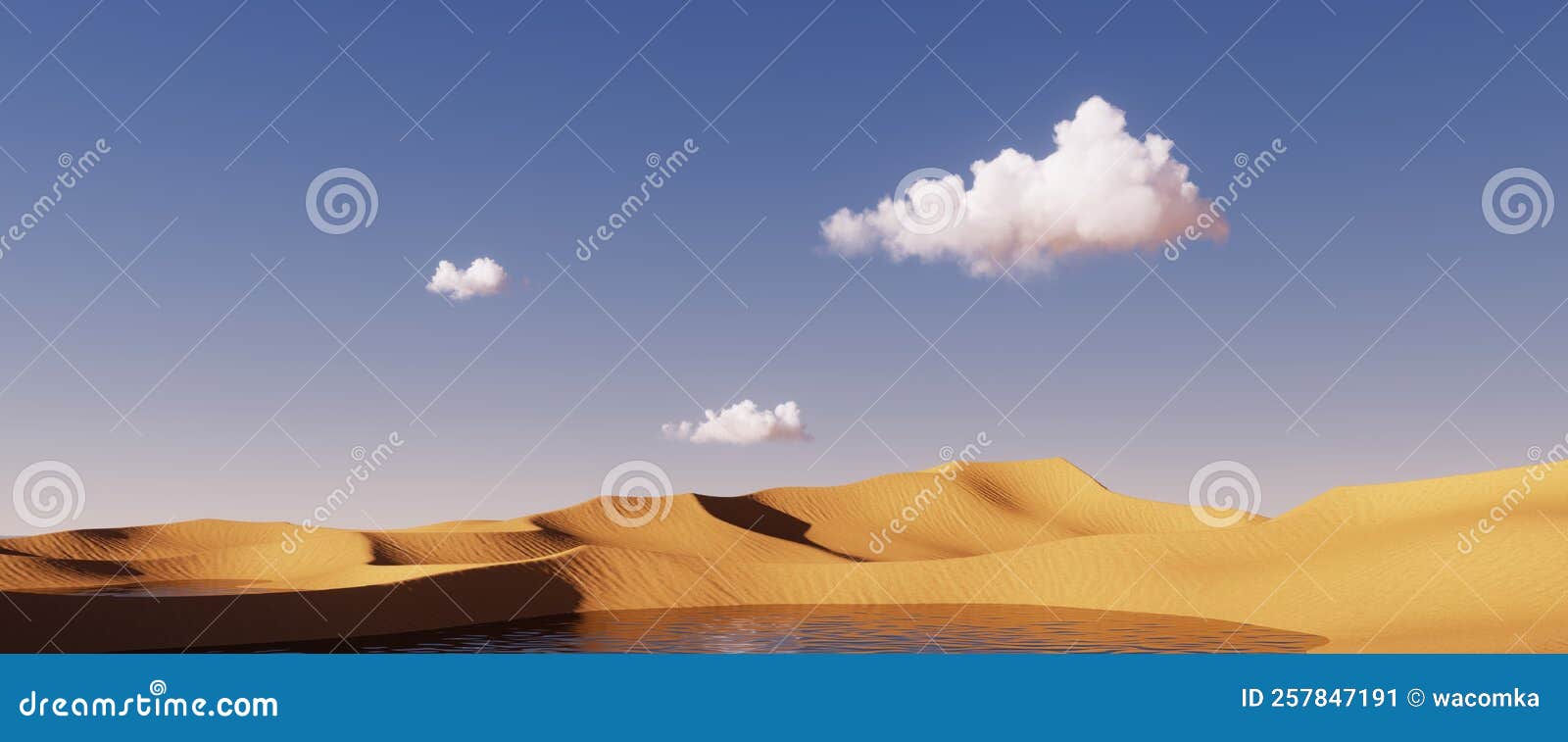 3d Render, Abstract Panoramic Background, Desert Landscape with Sand ...