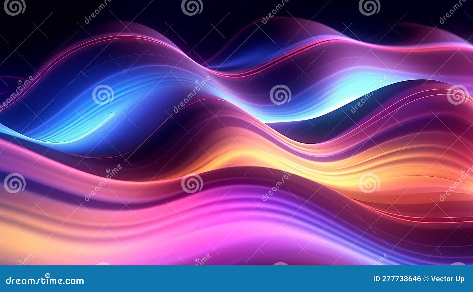 3d Render Abstract Panoramic Background with Glowing. Generative AI ...