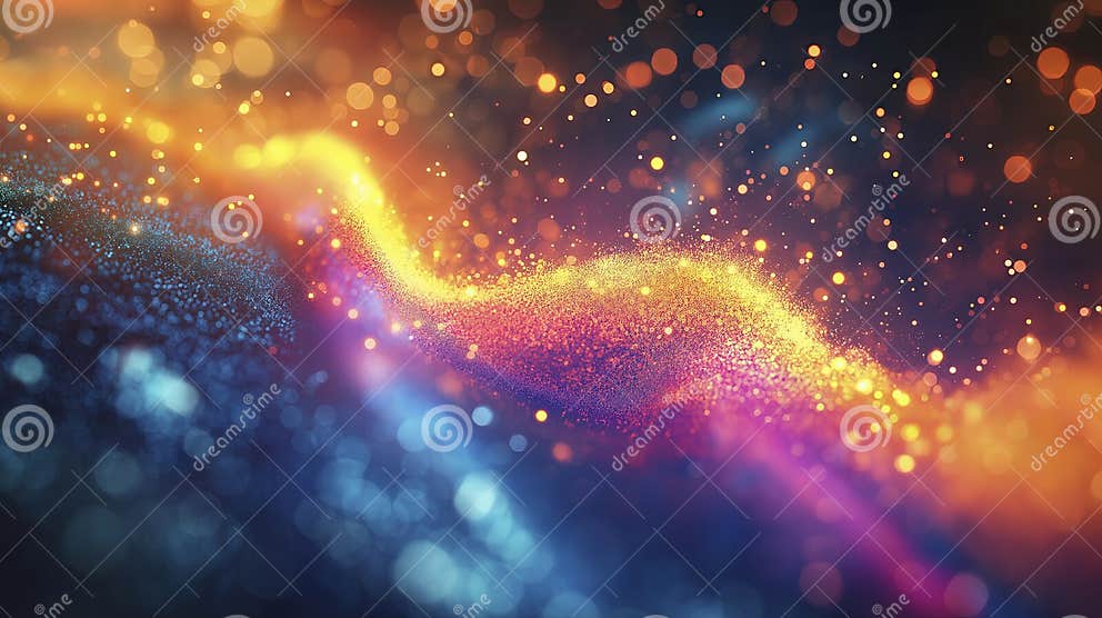 3D Render of Abstract Particles with Depth of Field and Bokeh Effect Stock Illustration ...