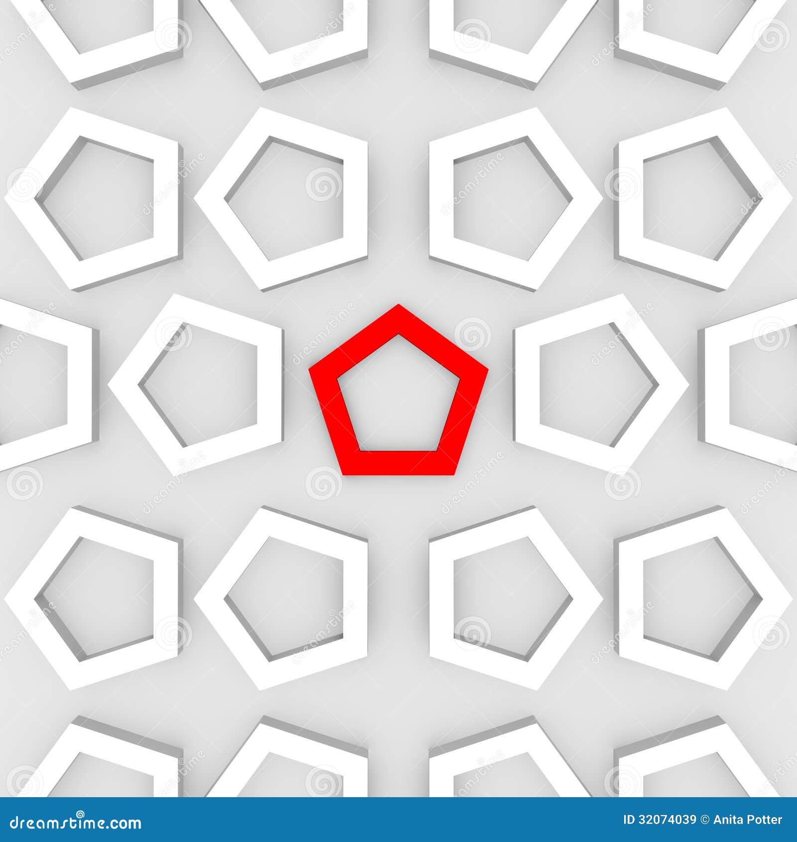 3d Render of an Abstract Pentagonal Background Stock Illustration ...