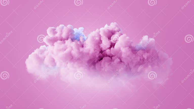 3d Render, Abstract Pink Background with Pink Fluffy Cloud. Minimal ...