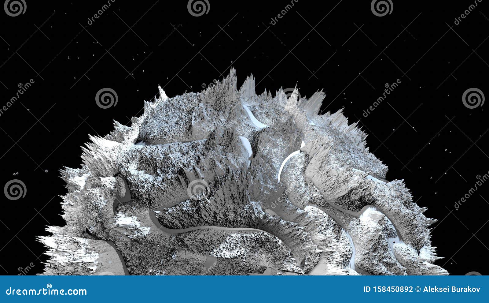 3d Render of Abstract Planet Surface. Very Detailed Sci Fi or Science ...