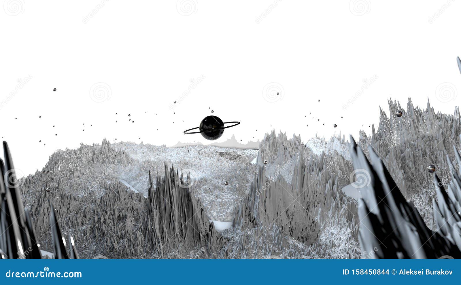 3d Render of Abstract Planet Surface. Very Detailed Sci Fi or Science ...