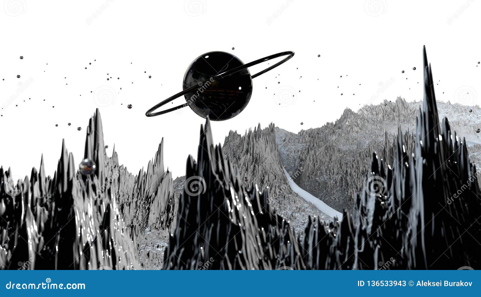 3d Render of Abstract Planet Surface. Very Detailed Sci Fi or Science ...