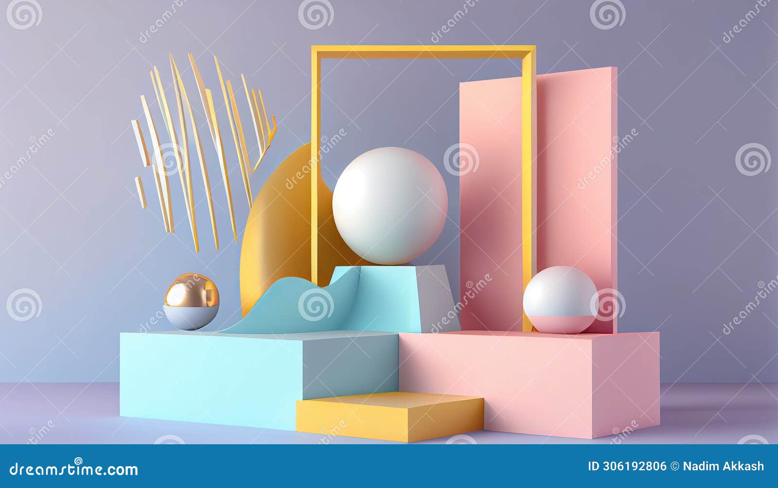 3d Render Abstract Platform Minimal Pastel Podium Splay Scene Dais ...