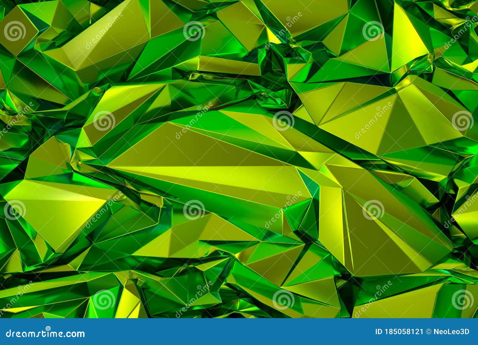 3d Render, Abstract Polygonal Faceted Background, Bright Green Crystal ... 3d Render, Abstract Polygonal Faceted Background, Bright Green Crystal ...