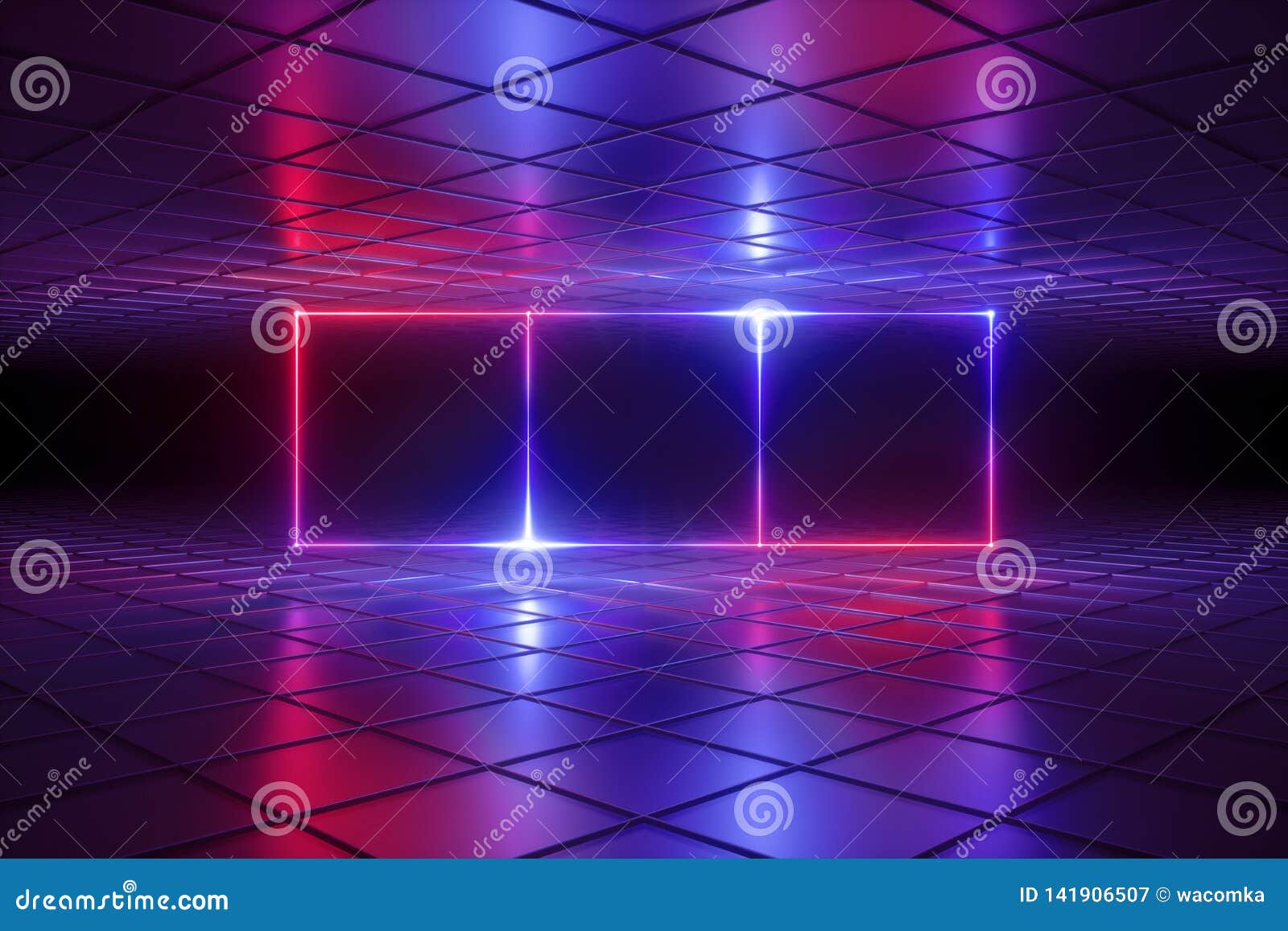 3d Render, Abstract Psychedelic Background, Neon Lights, Virtual ...
