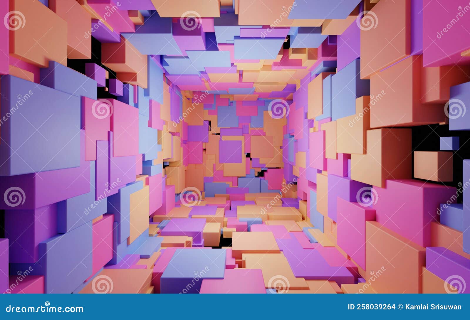 3D Render Abstract Random Color Background Modern Geometric Cube ...