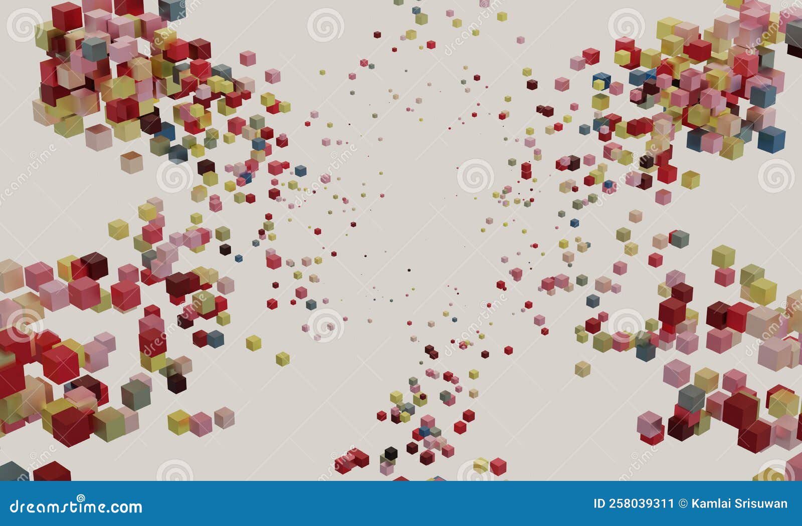 3D Render Abstract Random Color Background Modern Geometric Cube ...