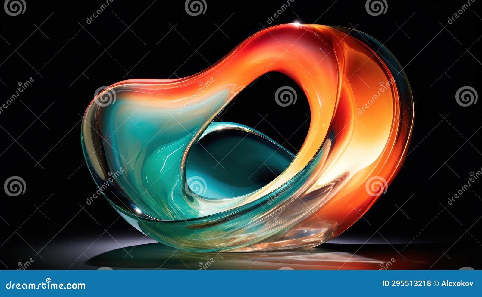 3d Render, Abstract Shape, Shiny Glass Background, Computer Generated ...